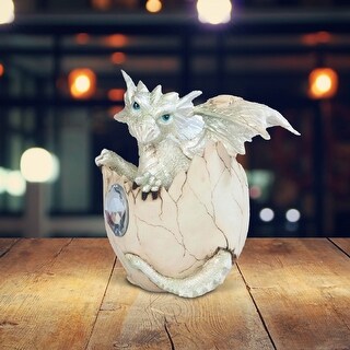 ICE ARMOR 4"H Apirl Birthstone Silver Dragon Baby Hatchling Figurine - Bed Bath & Beyond - 39482339